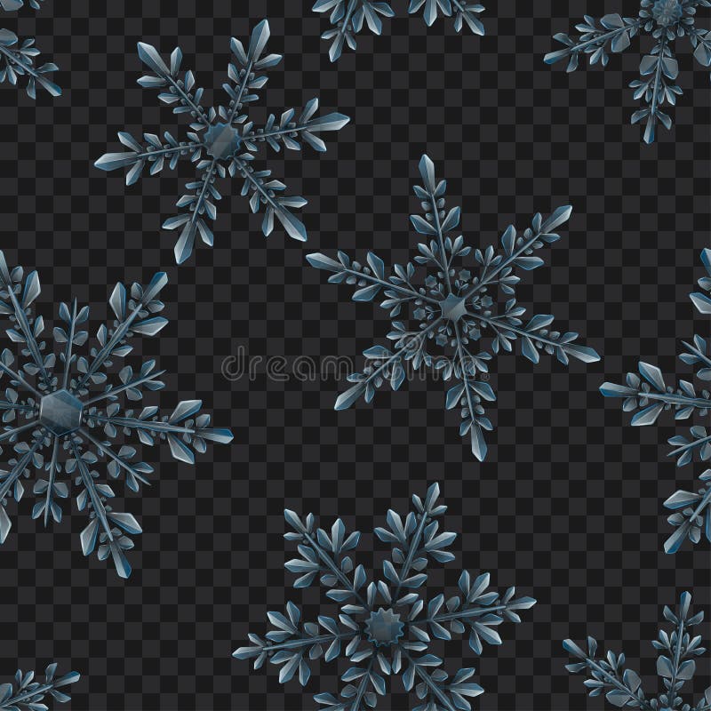 Seamless Pattern of Large Transparent Christmas Snowflakes Stock Vector ...