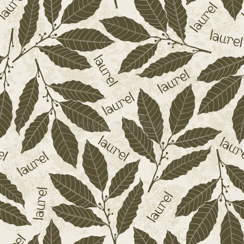 Seamless Pattern with Laurel. Hand-drawn Floral Background. Mon Stock ...