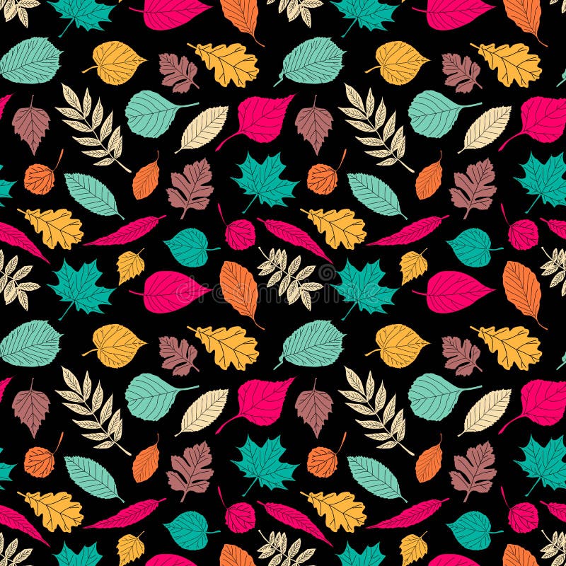Seamless Pattern with Leaf, Abstract Leaf Texture Stock Illustration ...