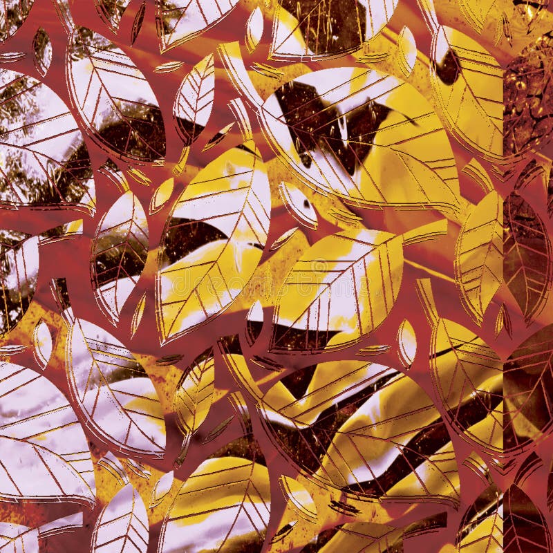 Seamless Pattern with Leaf, Colorfull Leaf Background. Abstract Leaf ...