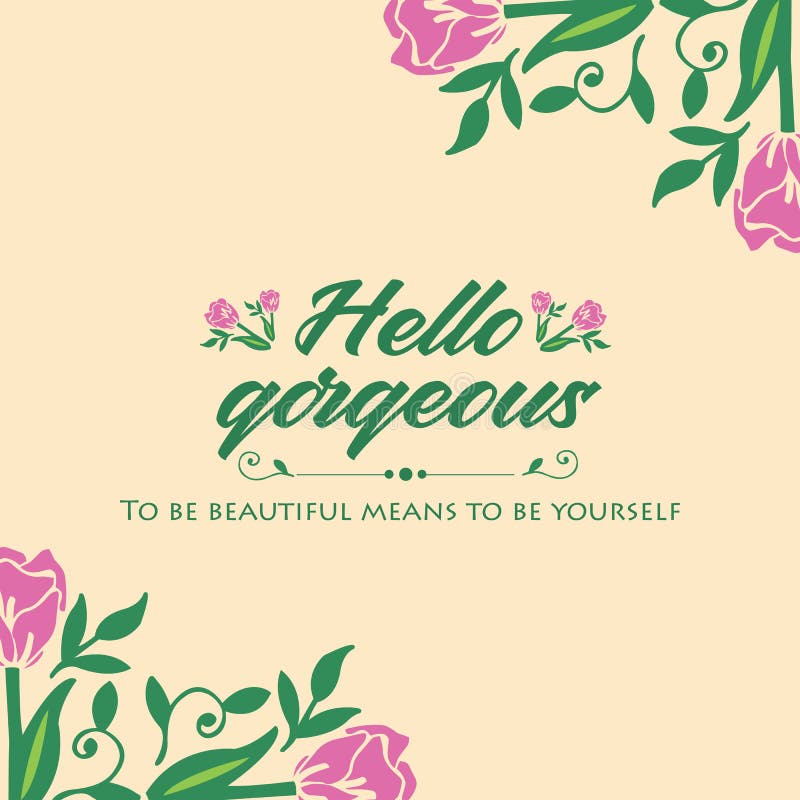 Seamless Pattern of Leaf and Flower Frame, for Elegant Hello Gorgeous ...