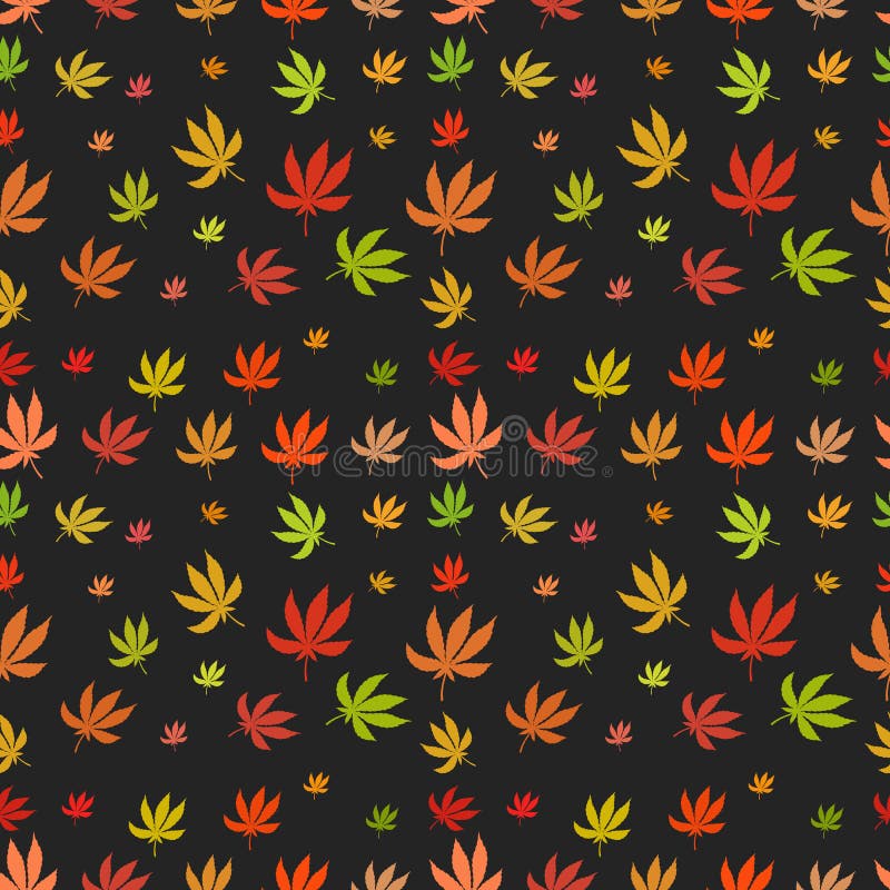 Seamless Pattern of Leaf Marijuana Different Stock Vector ...