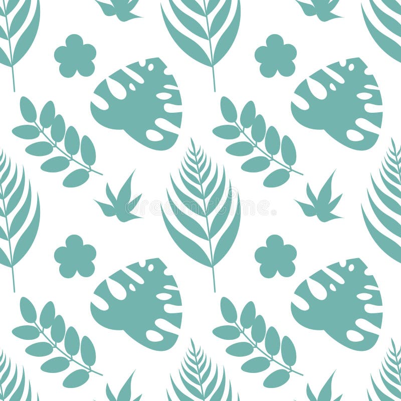 Seamless Pattern with Leaf Vector Illustration, Simple Batik Motif Palm ...