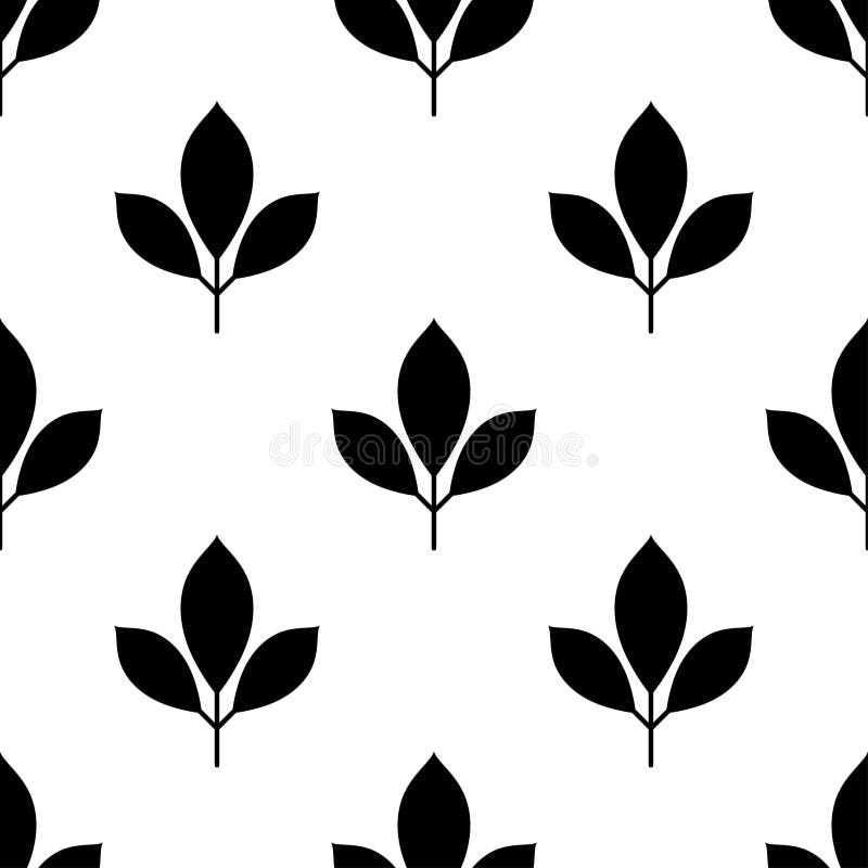 Seamless Pattern Leaves of Ash Tree Isolated on White Background Stock ...