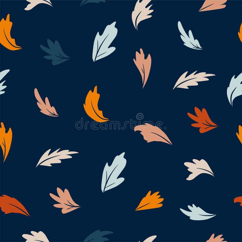 Seamless Pattern Leaves Autumn Print Background September October ...