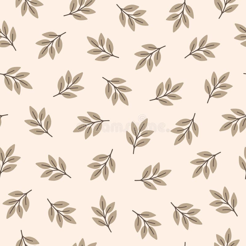 Seamless Pattern with Cute Leaves Stock Vector - Illustration of ...