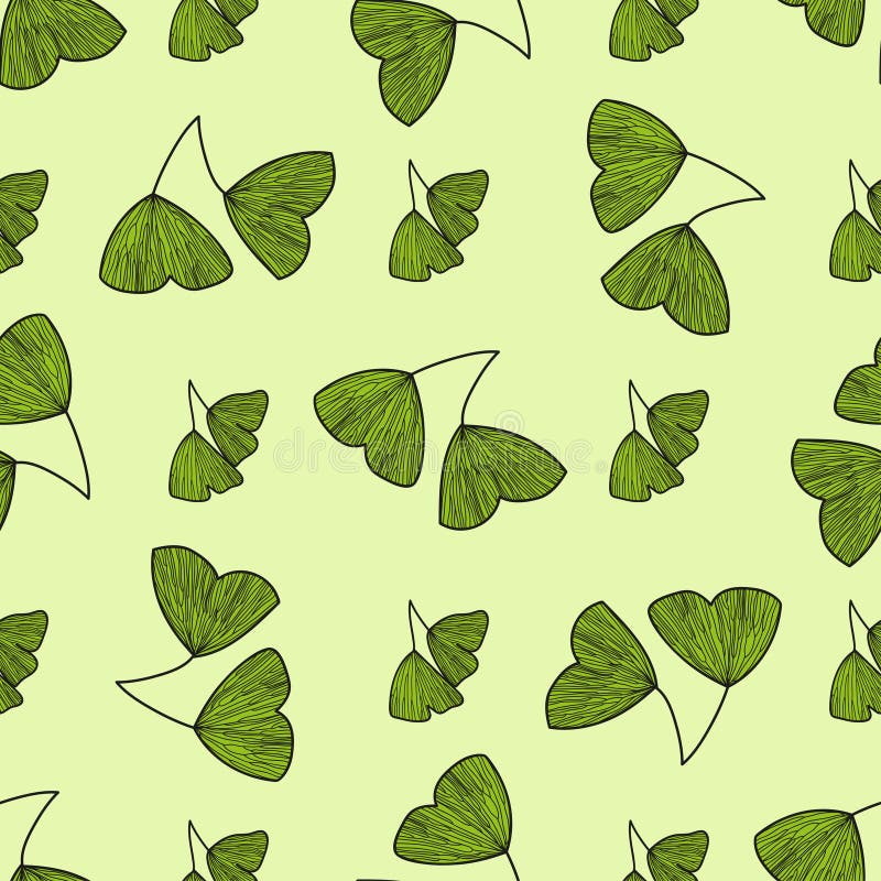 Seamless Pattern with Leaves of Gingko Biloba Stock Vector ...