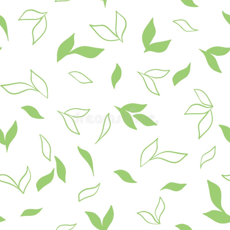 Seamless Pattern with Leaves, Vector Illustration. Stock Vector ...