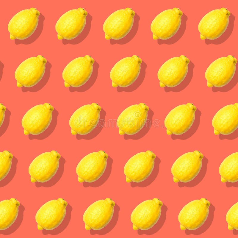 Seamless Pattern with Lemon. Abstract Red Background Stock Photo ...