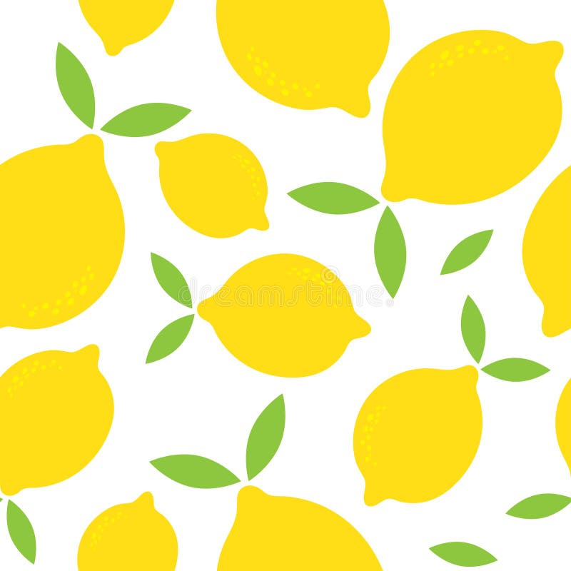 Seamless Pattern with Lemon Isolated on White Background Stock Vector ...