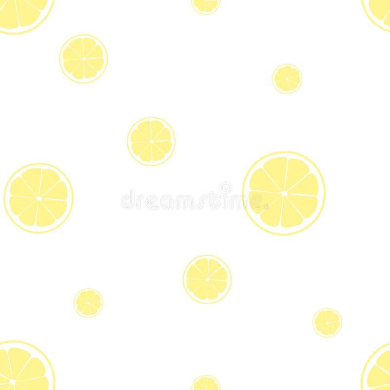 Seamless Pattern of Lemon Slice Shape. Stock Vector - Illustration of ...
