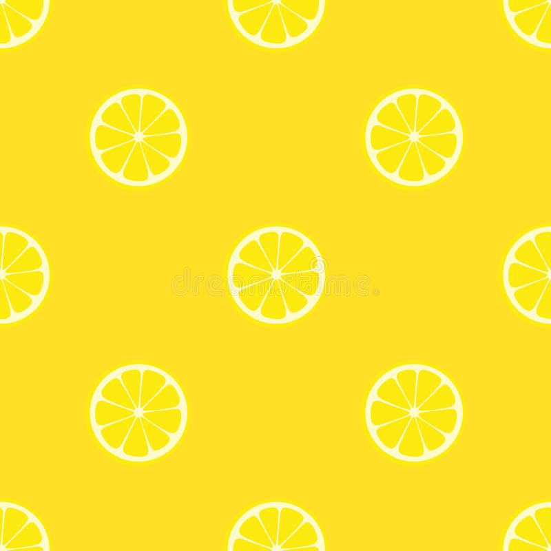 Seamless Pattern with Lemon on Yellow Background Stock Vector ...