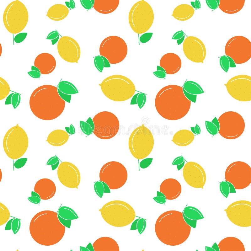 Seamless Pattern with Lemons and Oranges Stock Vector - Illustration of ...