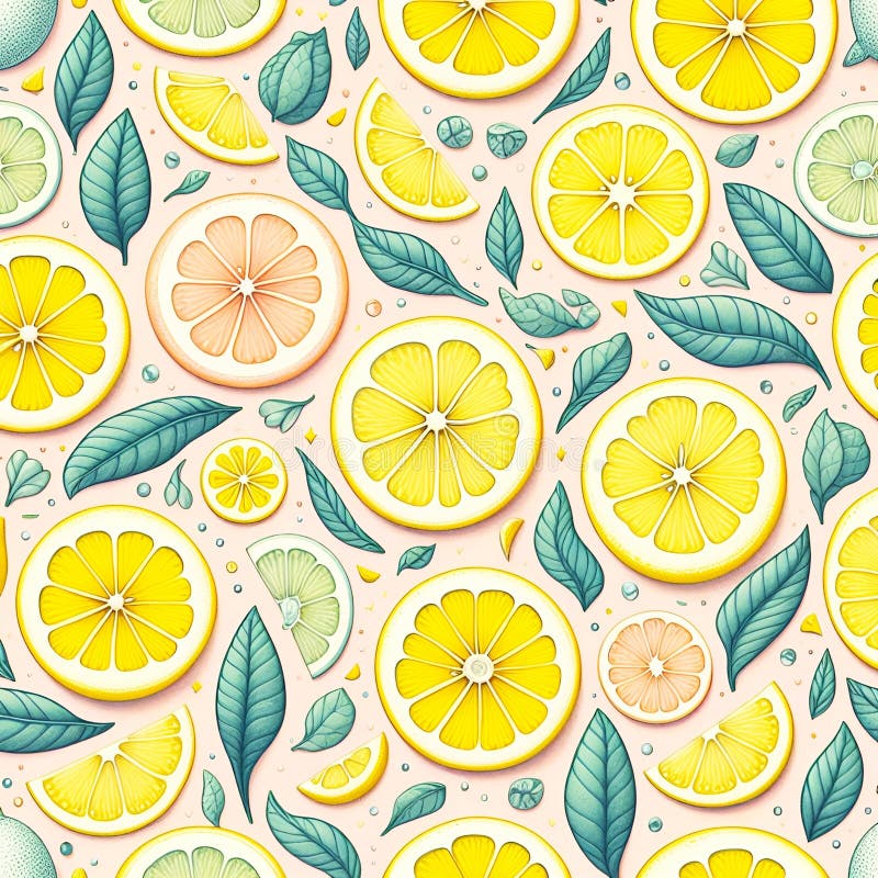 Seamless Pattern with Lemons, a Seamless Wallpaper Formed by a Pattern ...