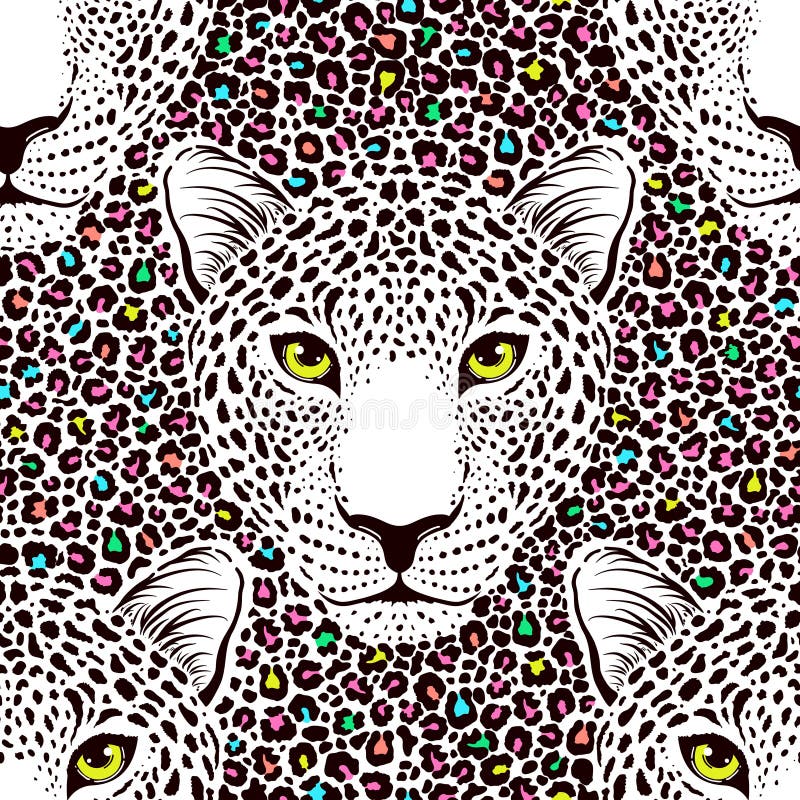 Leopard Head with Bitmap Effect Stock Vector - Illustration of nature ...