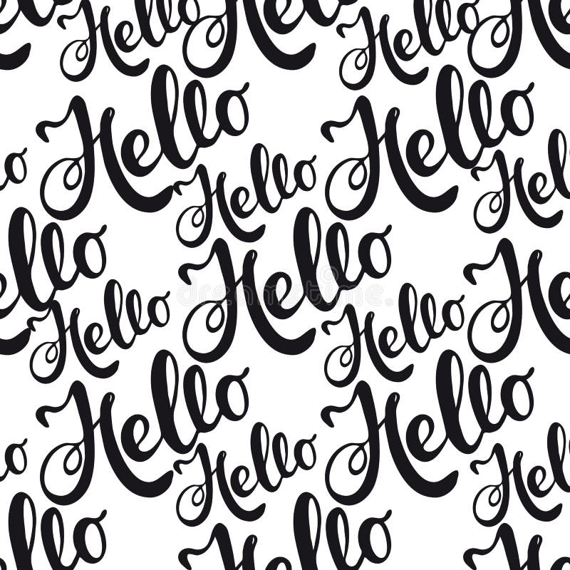 Hello Simple Cursive Handwritten Hello Stock Illustration ...