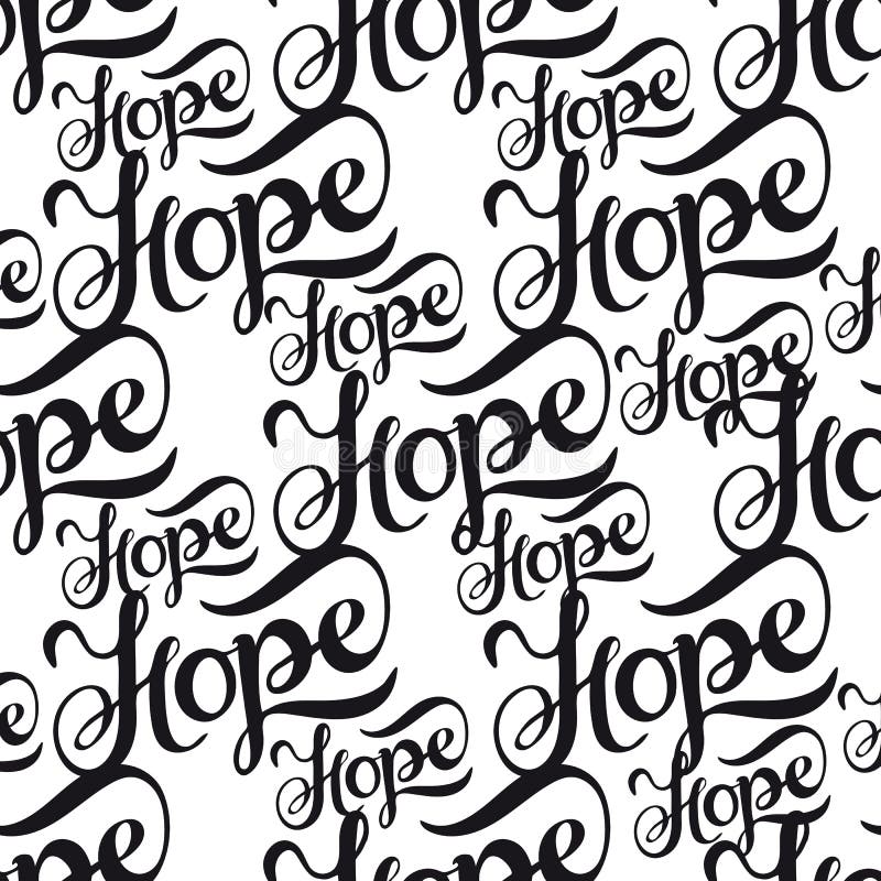Seamless Colorful Pattern with Hand Lettering Words Faith, Hope, Love ...