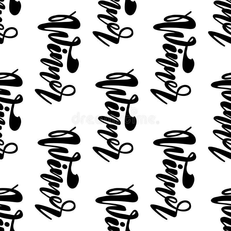 Seamless Pattern with Lettering Winner. Vector Typography, Hand ...