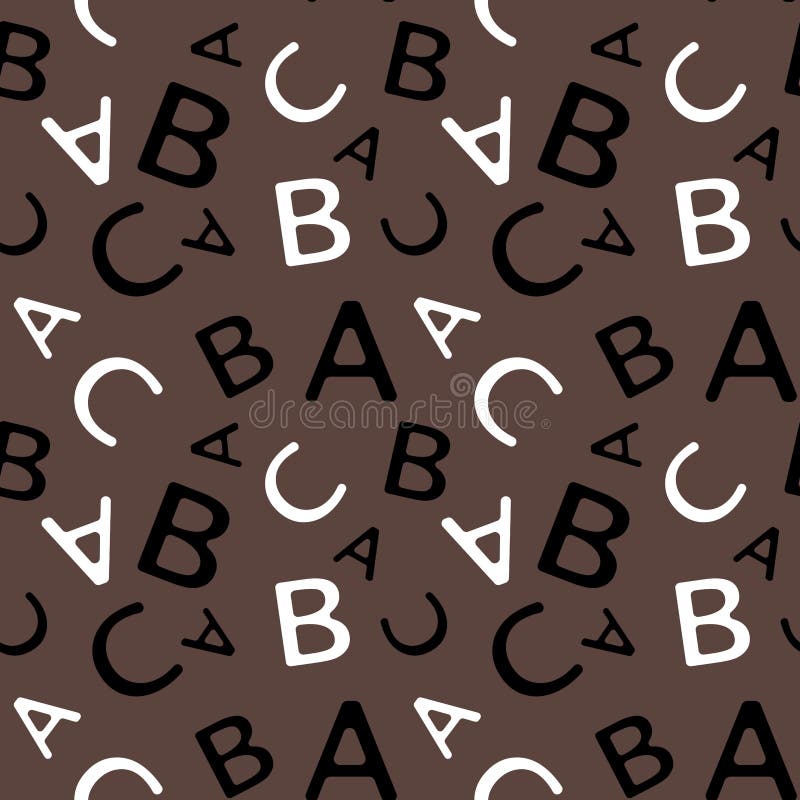 Seamless Pattern with Letters of the Alphabet in Random Order on a ...