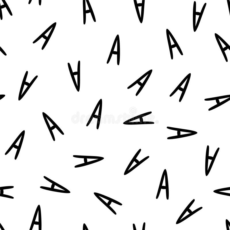 Seamless Pattern - Letters a Stock Vector - Illustration of sketch ...