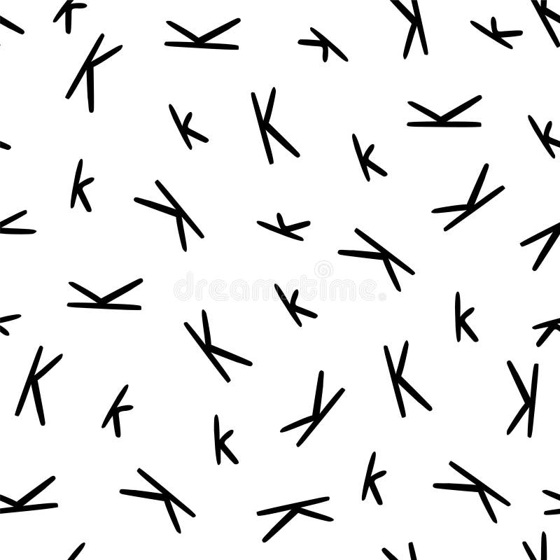 Seamless Pattern - Letters K Stock Vector - Illustration of handwriting ...