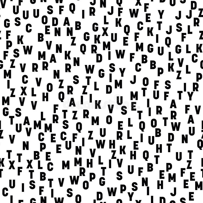 Seamless Pattern of Letters. Random Order Signs Stock Vector ...