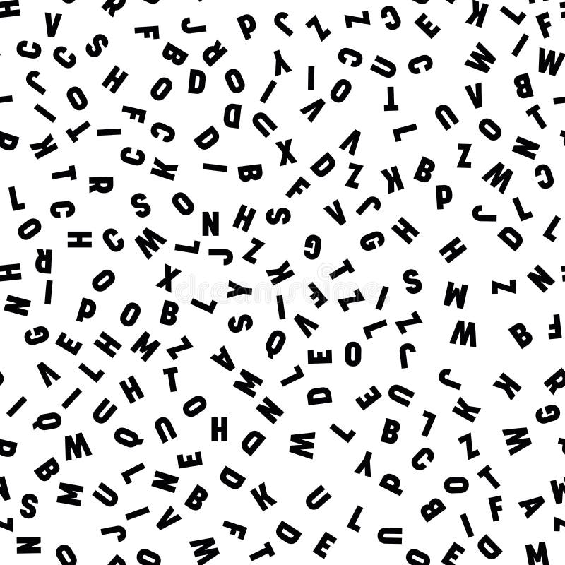 Seamless Pattern of Letters. Random Order Signs Stock Vector ...