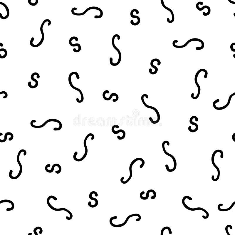 Seamless Pattern - Letters S Stock Vector - Illustration of doodle ...