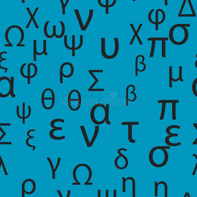 Seamless Pattern Letters and Symbols of the Greek Alphabet. Bright ...