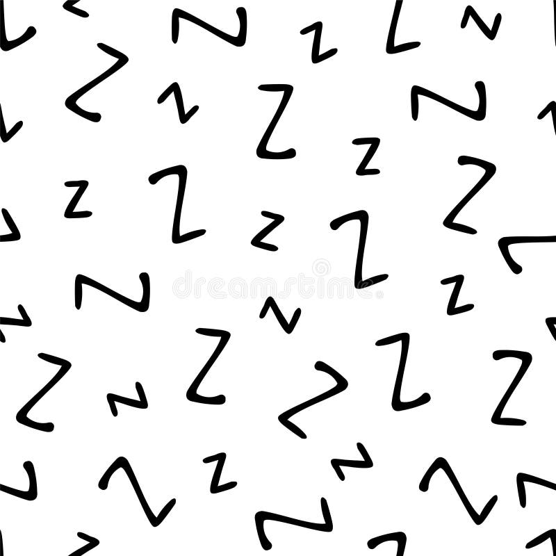 Seamless Pattern - Letters Z Stock Vector - Illustration of doodle ...