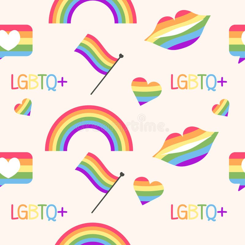 Seamless Pattern of Lgbt Elements, Pride Month Stock Vector ...