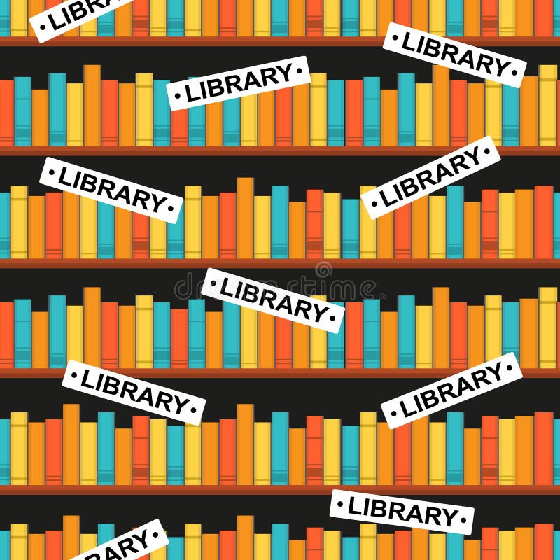 Seamless Pattern with a Library Stock Vector - Illustration of learning ...