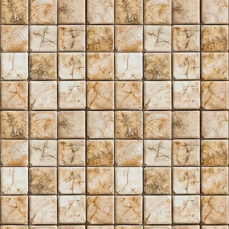 Seamless Pattern of Light Brown Retro Ceramic Tile Texture. Stock ...