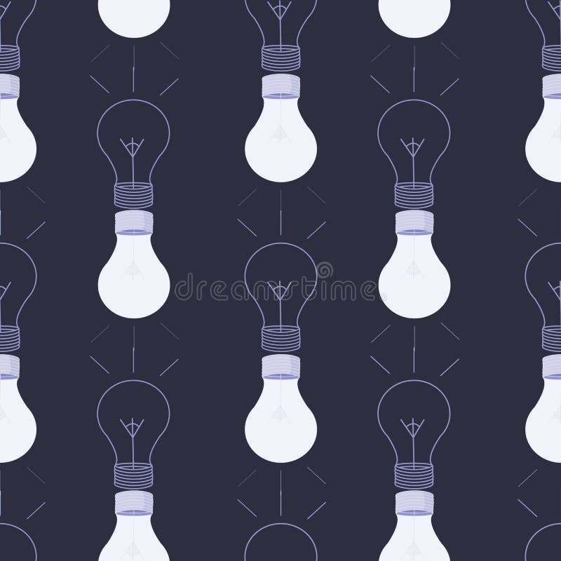 Seamless Pattern with Light Bulbs Stock Vector - Illustration of bulbs ...