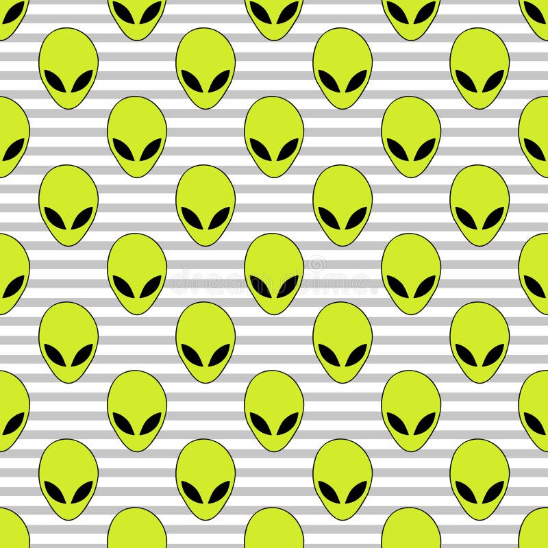 Seamless Cartoon Alien Head Pattern Stock Illustrations – 420 Seamless ...