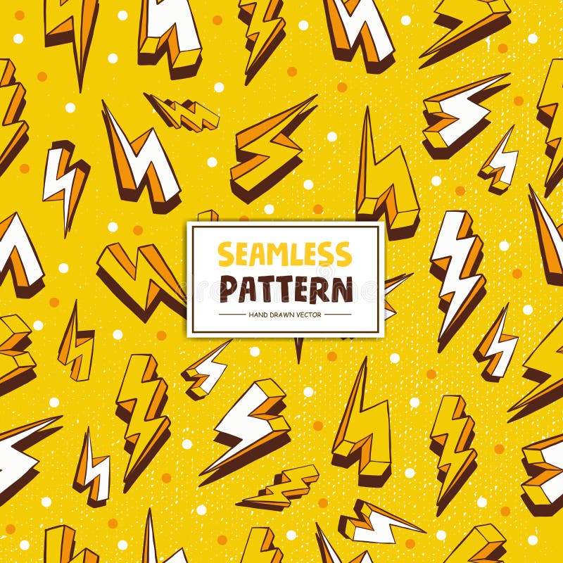 Seamless Pattern with Lightning Bold Stock Vector - Illustration of ...