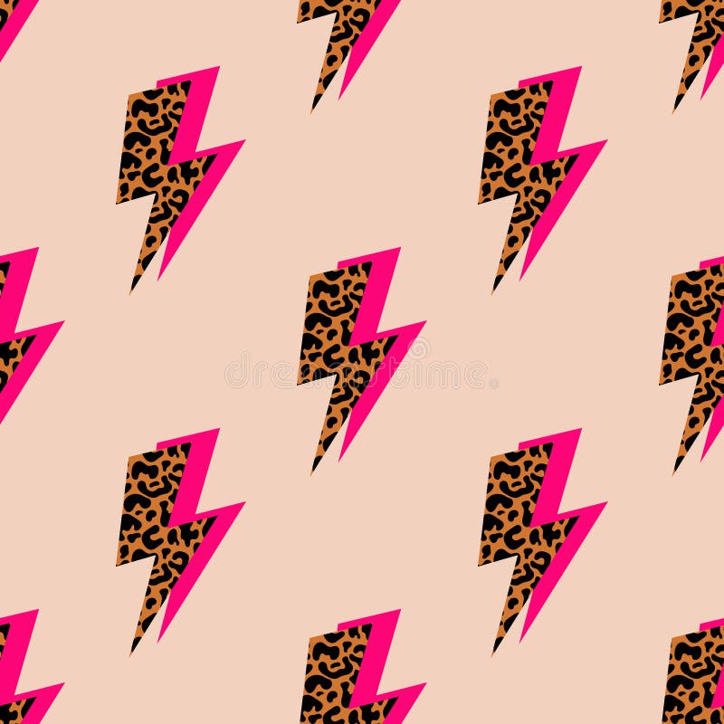 Seamless Pattern with Lightning. Leopard Print. Background. Repeating ...