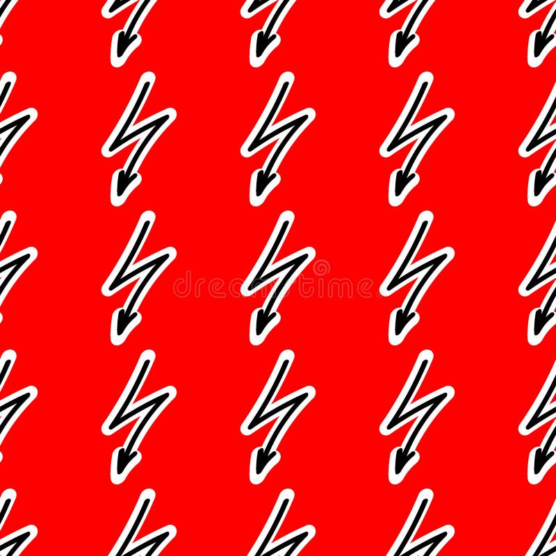 Seamless Pattern with Lightning on a Red Backdrop Stock Vector ...