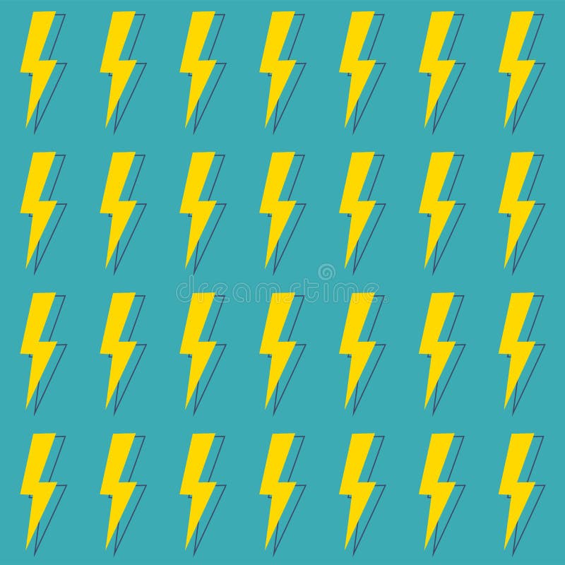 Seamless Pattern Lightning Thunder Bolt Pictogram Icons Set Elements ...