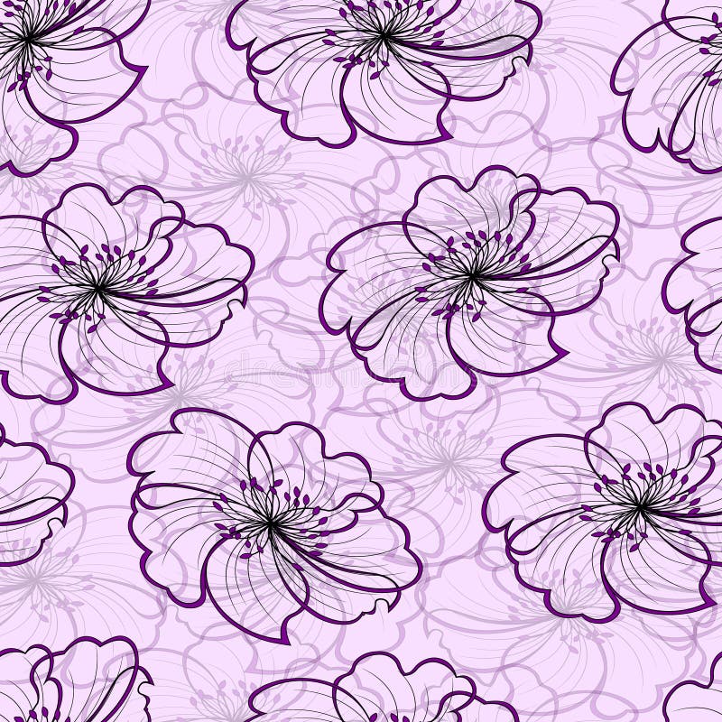 Seamless Pattern from Lilac Flowers. Stock Vector - Illustration of ...