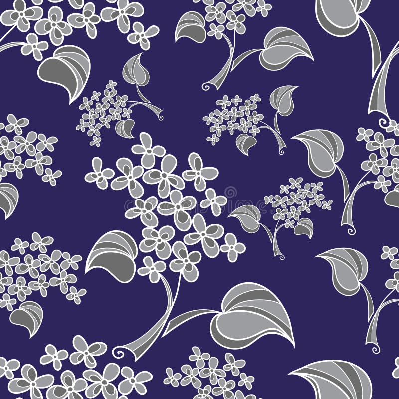 Seamless Pattern with Lilac Stock Vector - Illustration of design ...