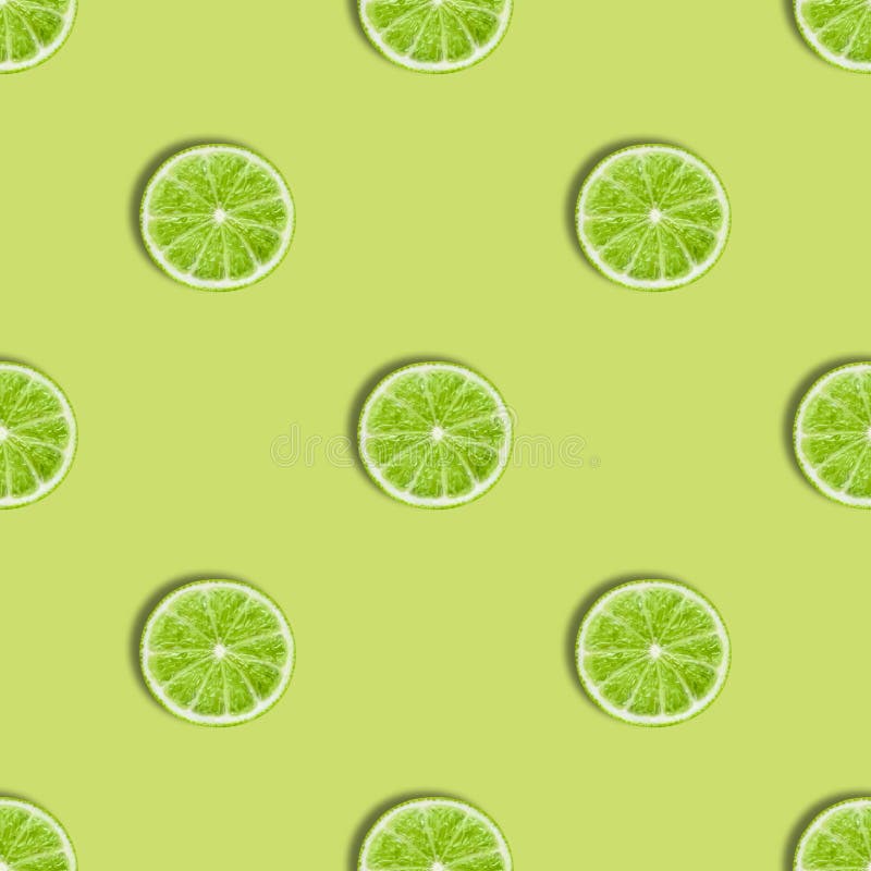 Seamless Pattern with Lime on a Green Background. Lime Slices Seamless ...