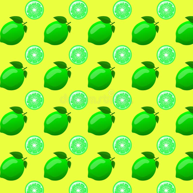 Seamless Pattern Lime with Green Leaf and Lime Sliced. for Posters ...