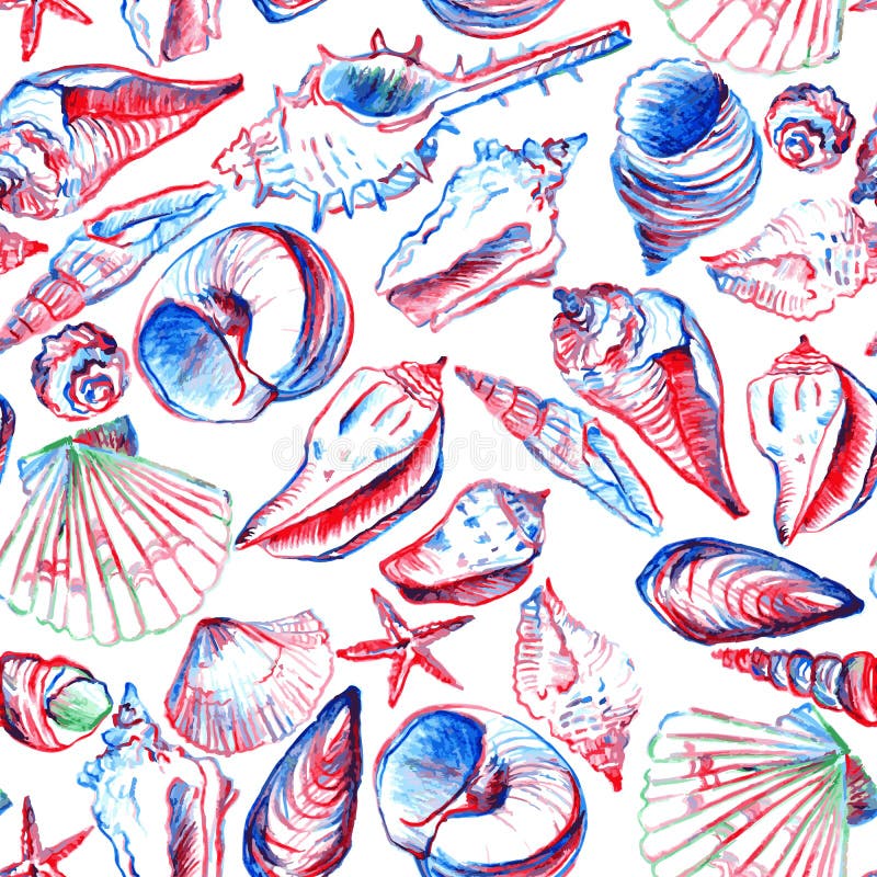 Set of line drawing shells stock vector. Illustration of diving - 44621627