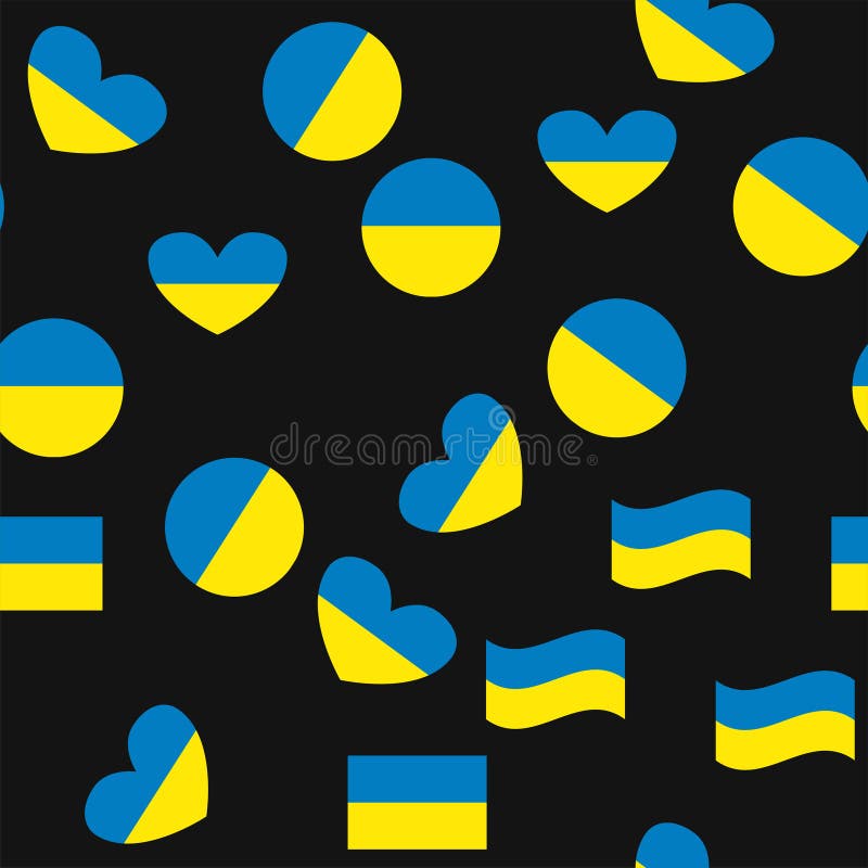 Seamless Pattern Line Ukraine Flag. Thin Outline National Background ...