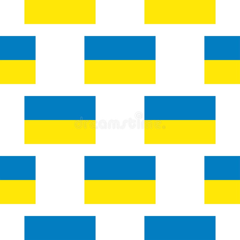 Seamless Pattern Line Ukraine Flag. Thin Outline National Background ...