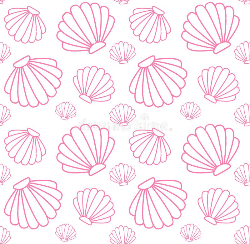 Seamless Pattern of Line White Shell on White Stock Vector ...