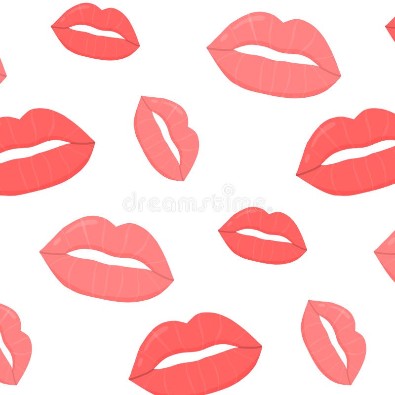 Seamless Pattern with Lips. Pattern with Beautiful Female Lips Stock ...