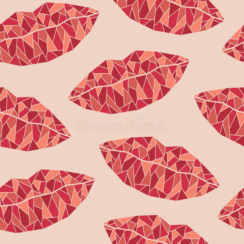 Seamless pattern with lips stock vector. Illustration of female - 33786302