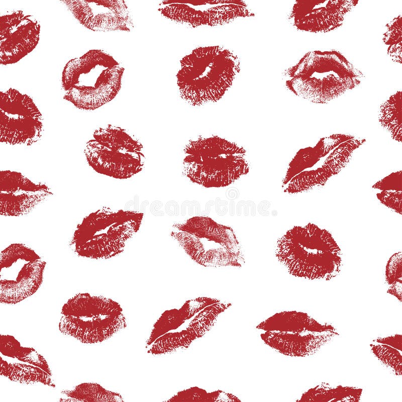 Seamless Pattern of Lipstick Kisses. Vector Illustration Stock Vector ...